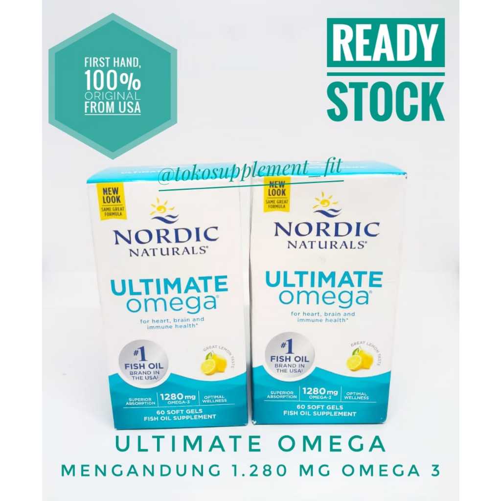 Jual Nordic Natural's Ultimate Omega 1280mg omega-3 isi 60 soft gel ...