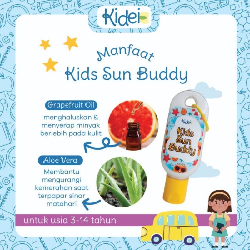 Jual Kidei Kids Sun Buddy SPF30 30ml Sunscreen Wajah Badan Anak Sun ...