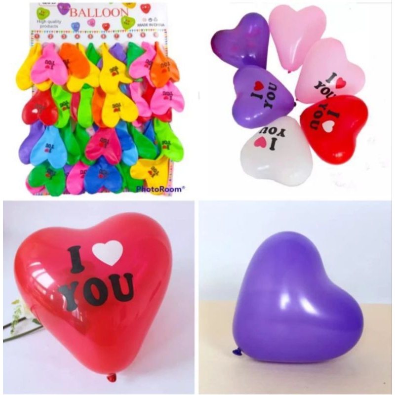 Jual Balon tiup model love isi 40 pcs balon lembaran | Shopee Indonesia