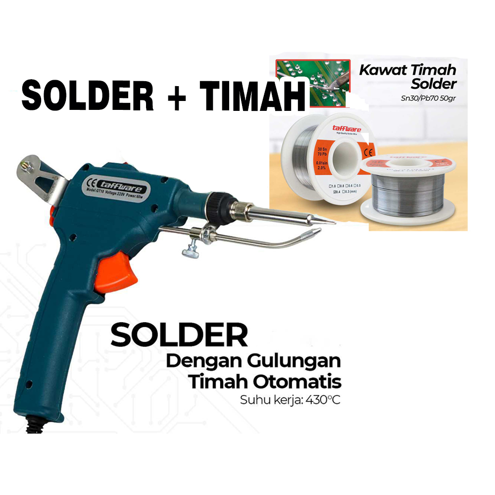 Jual Paket Solder dan Timah. Solder Iron Automatic Tin Gun 60W | Shopee ...