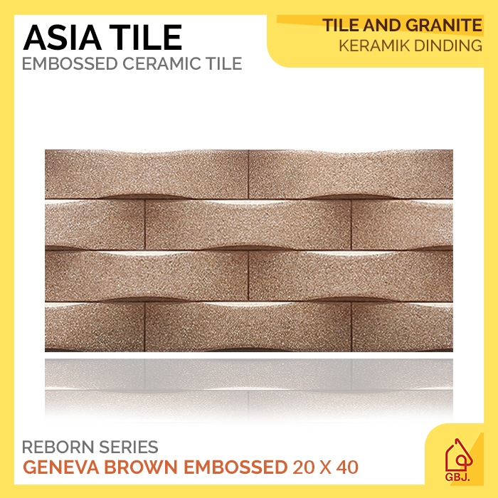 Jual KERAMIK ASIA TILE 20 X 40 GENEVA BROWN EMBOSSED DINDING TIMBUL ...