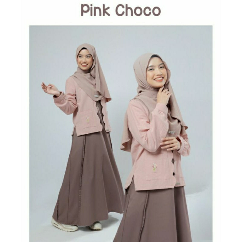 Jual SHIMA DRESS JILBRAVE | Feminine Casual Dress dengan aksen Bordir bunga | Gamis Bahan Katun ...