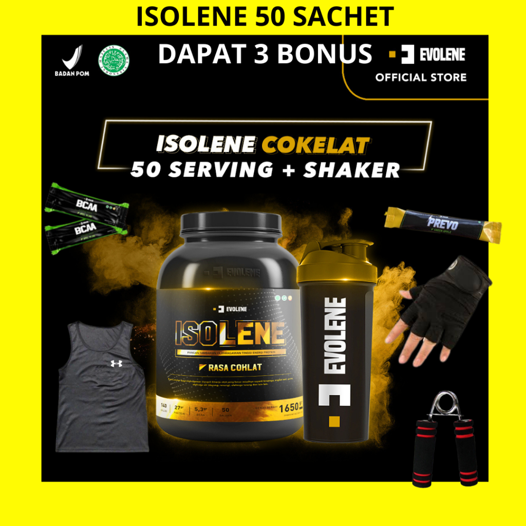 Jual EVOLENE ISOLENE WHEY ISOLATE 50 SACHET FREE SHAKER COKLAT ...