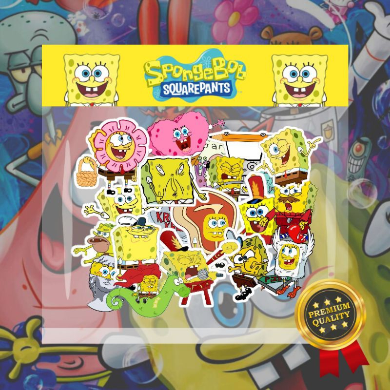 Jual STICKER SPONGEBOB SQUAREPANTS 50PCS++ | 50PCS++ STICKER SPONGEBOB ...