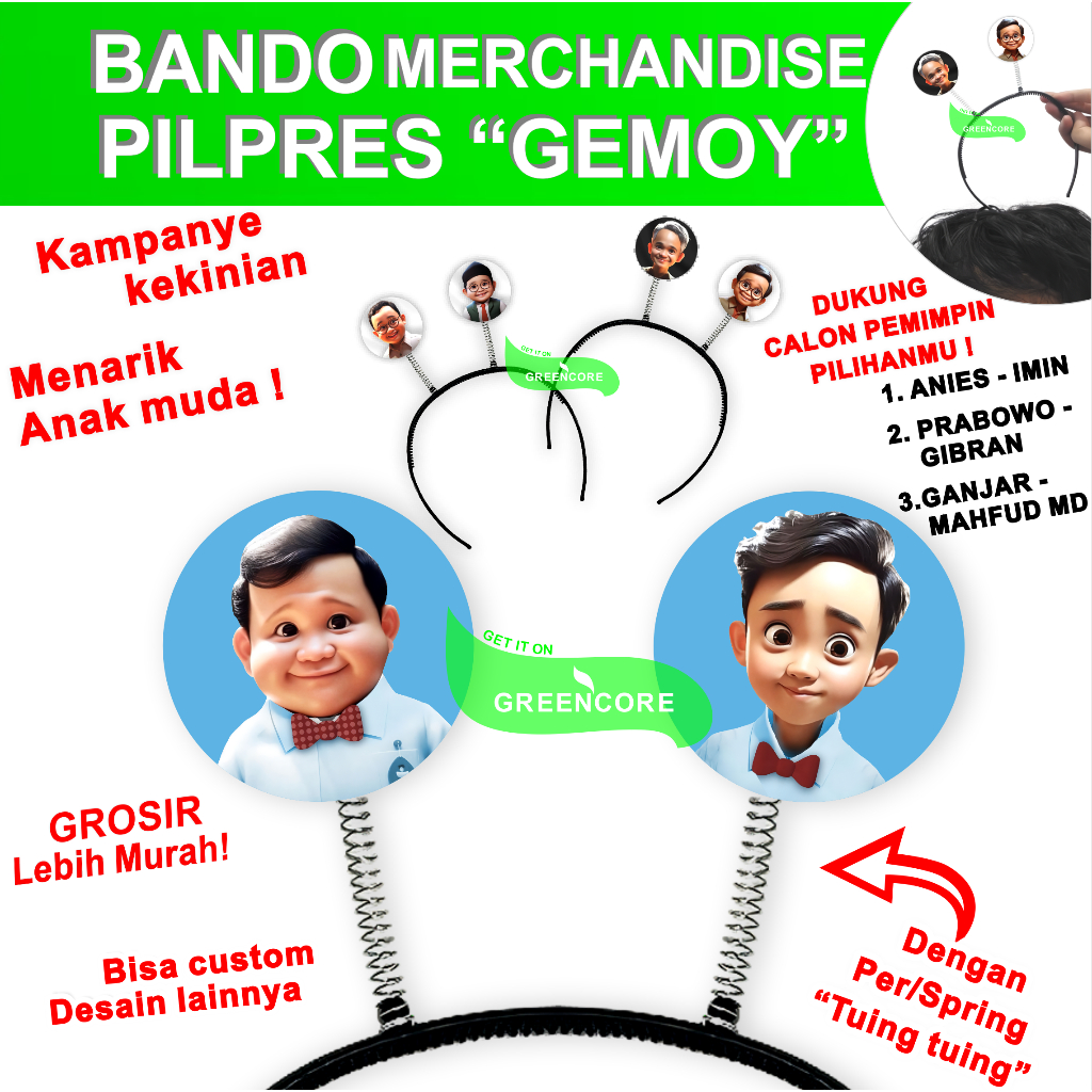 Jual kaos baju prabowo gemoy gibran ganjar mahfud anies cak imin ...