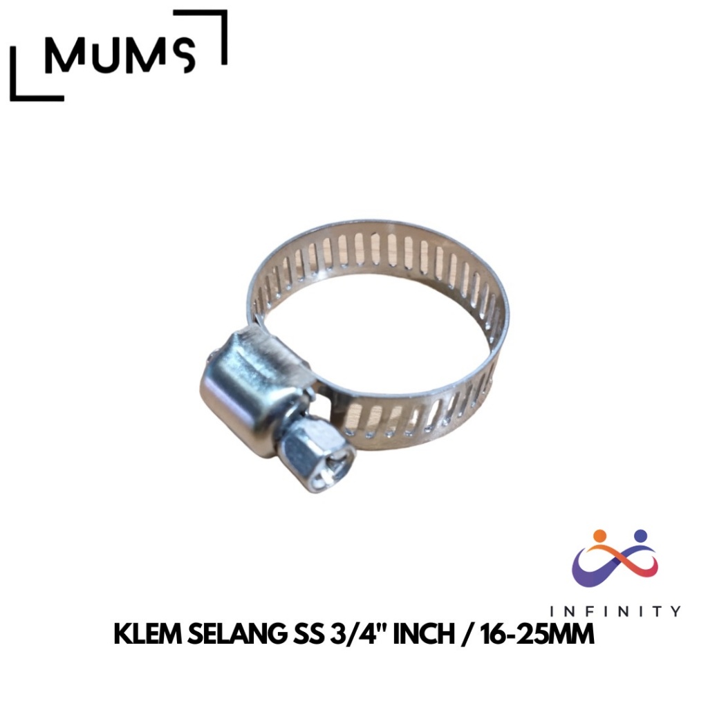 Jual 5 Pcs Klem Selang Air Gas Hose Clamp Ring Besi Stainless 3/4" Inch ...