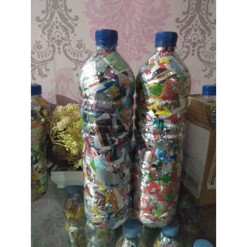 Jual ecobrick botol aqua 1500ML 600gr & 500gr | Shopee Indonesia
