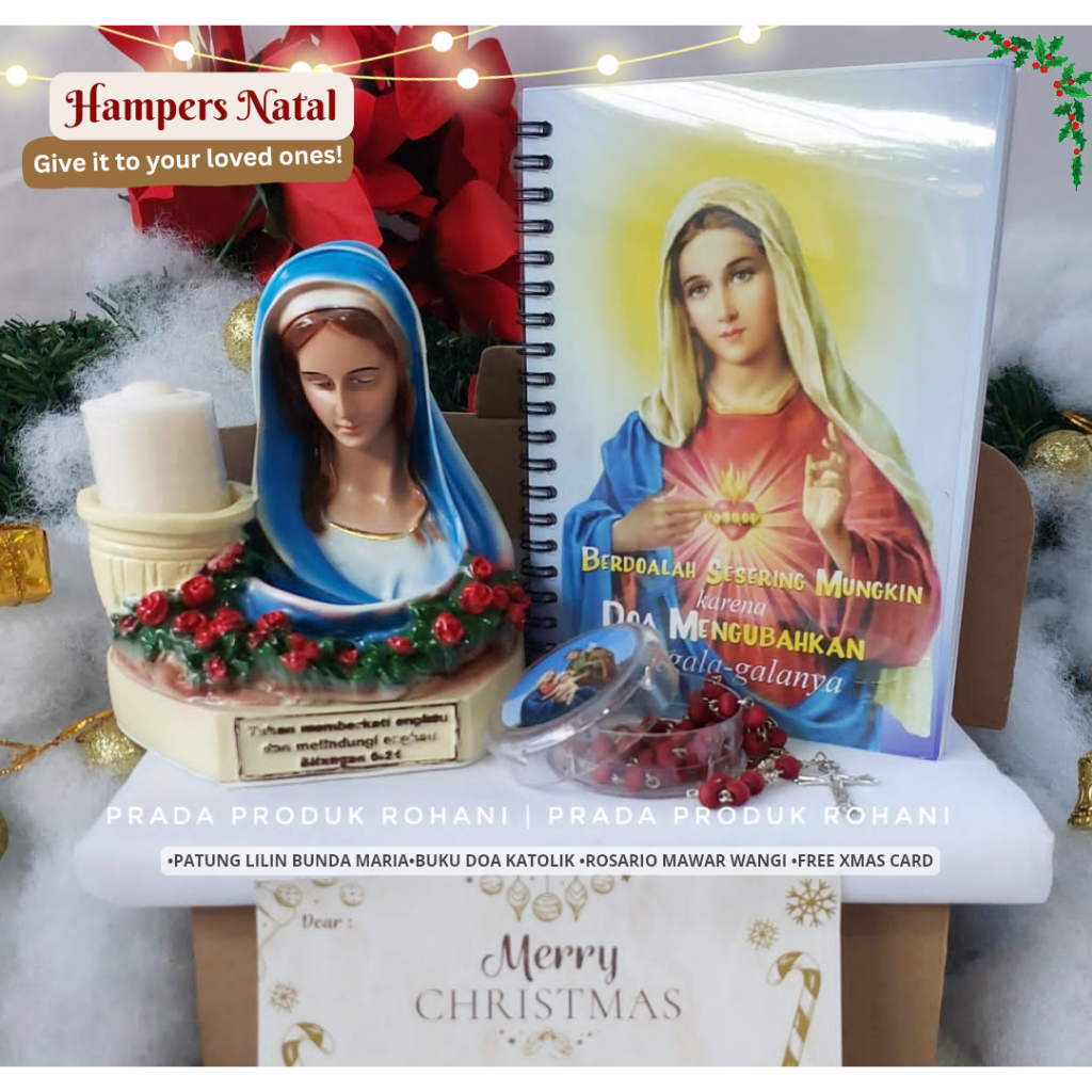 Jual Hadiah Natal Patung Bunda Maria /Tempat lilin Bunda Maria / Buku ...