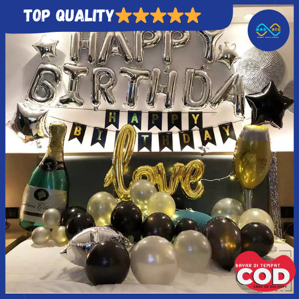 Jual Balon paket Huruf Dekorasi Happy Birthday Balon Pesta Party ...