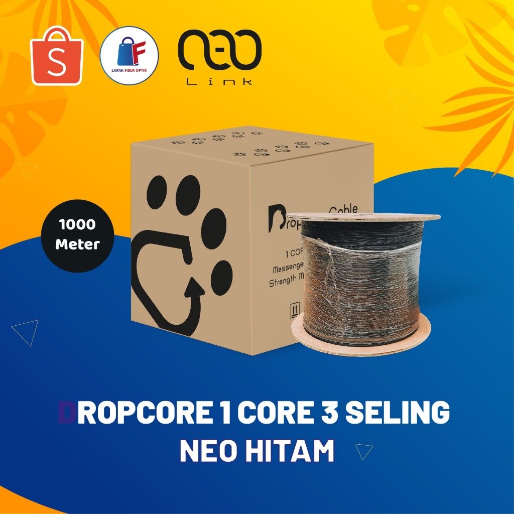 Jual Dropcore Neolink Hitam 1 Core 3 seling 1000 meter | Shopee Indonesia