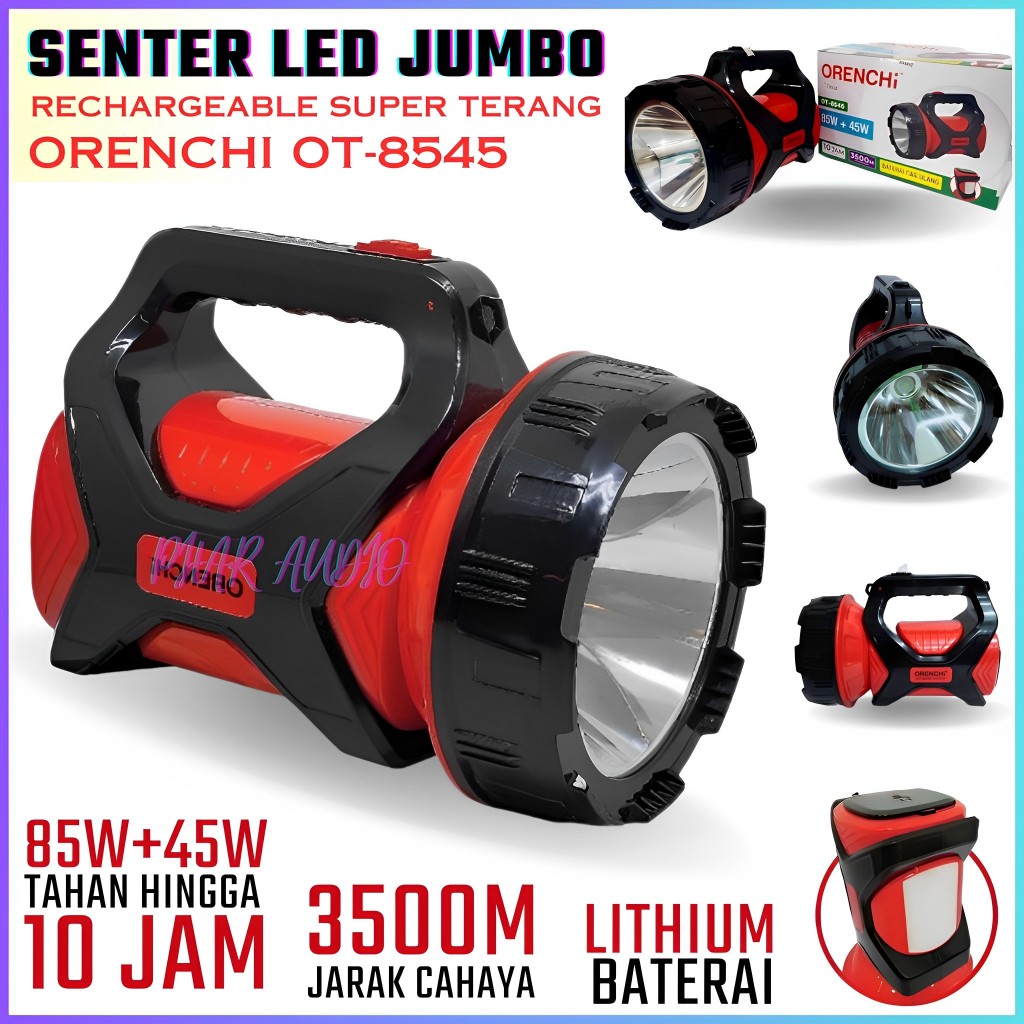 Jual Senter LED Super Terang 85W + 45W LED TESLA OT-8545 + Lampu ...