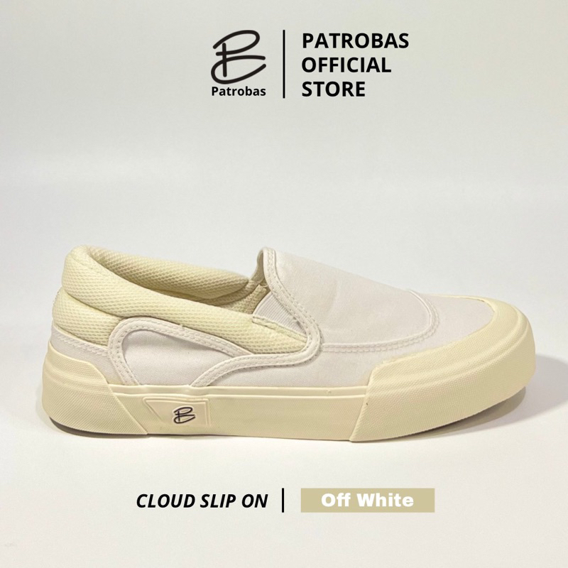 Jual SEPATU PATROBAS CLOUD SLIP ON OFF WHITE ORIGINAL FREE KAOS KAKI ...