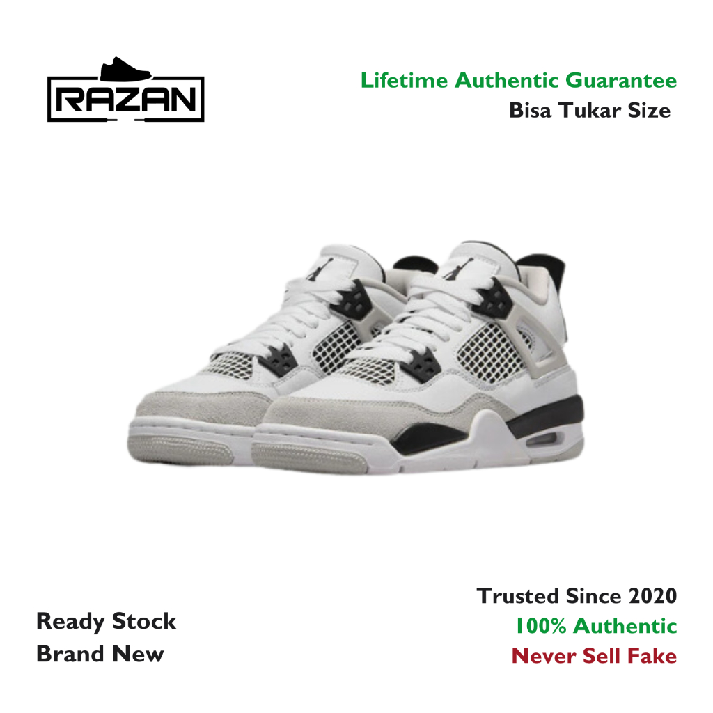 Jual Air Jordan 4 Military Black (GS) 100% Authentic Original | Shopee ...