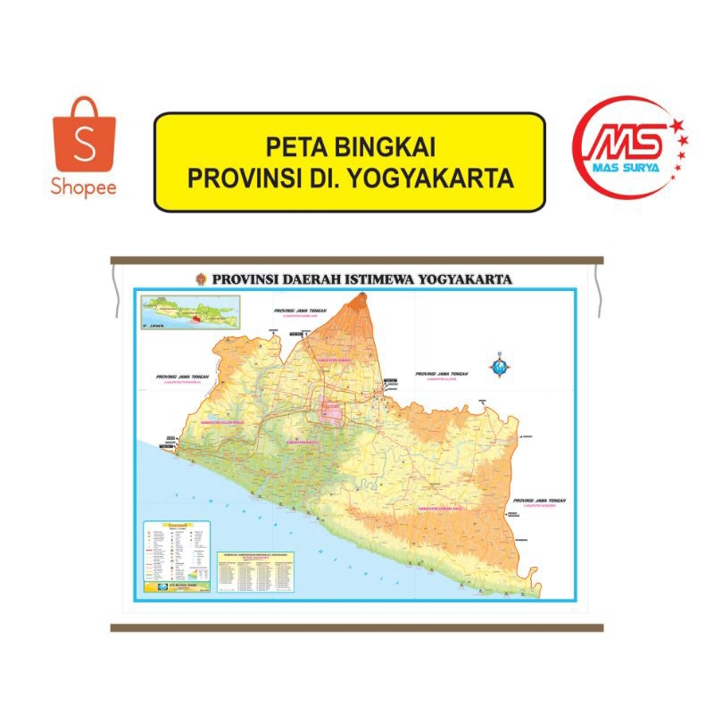 Jual Peta Bingkai Provinsi Daerah Istimewa Yogyakarta Ukuran Besar ...