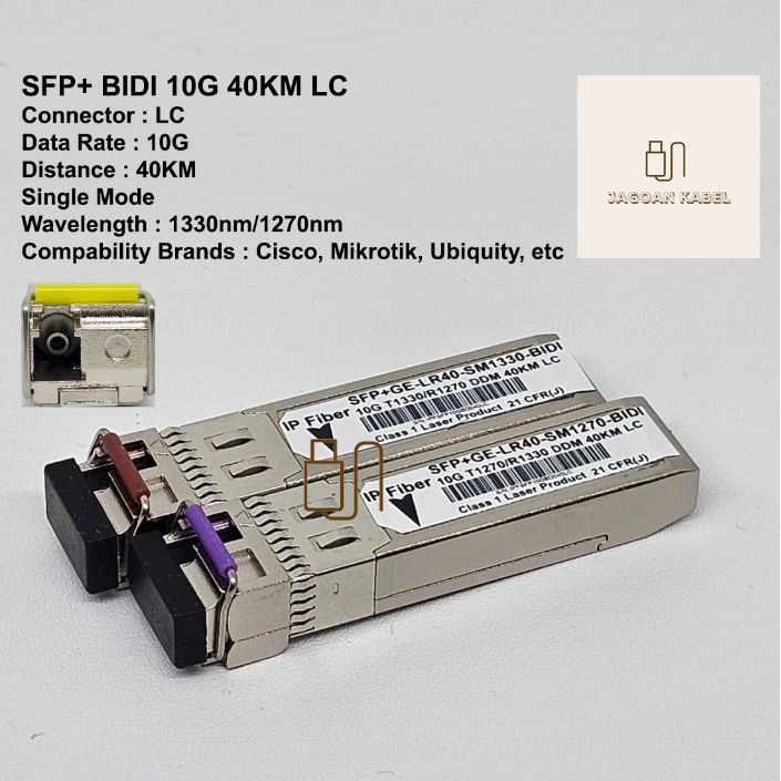 Jual SFP+ 10G BIDI 40KM lSinglecore LC Cisco,Mikrotik, Ubiquity ...