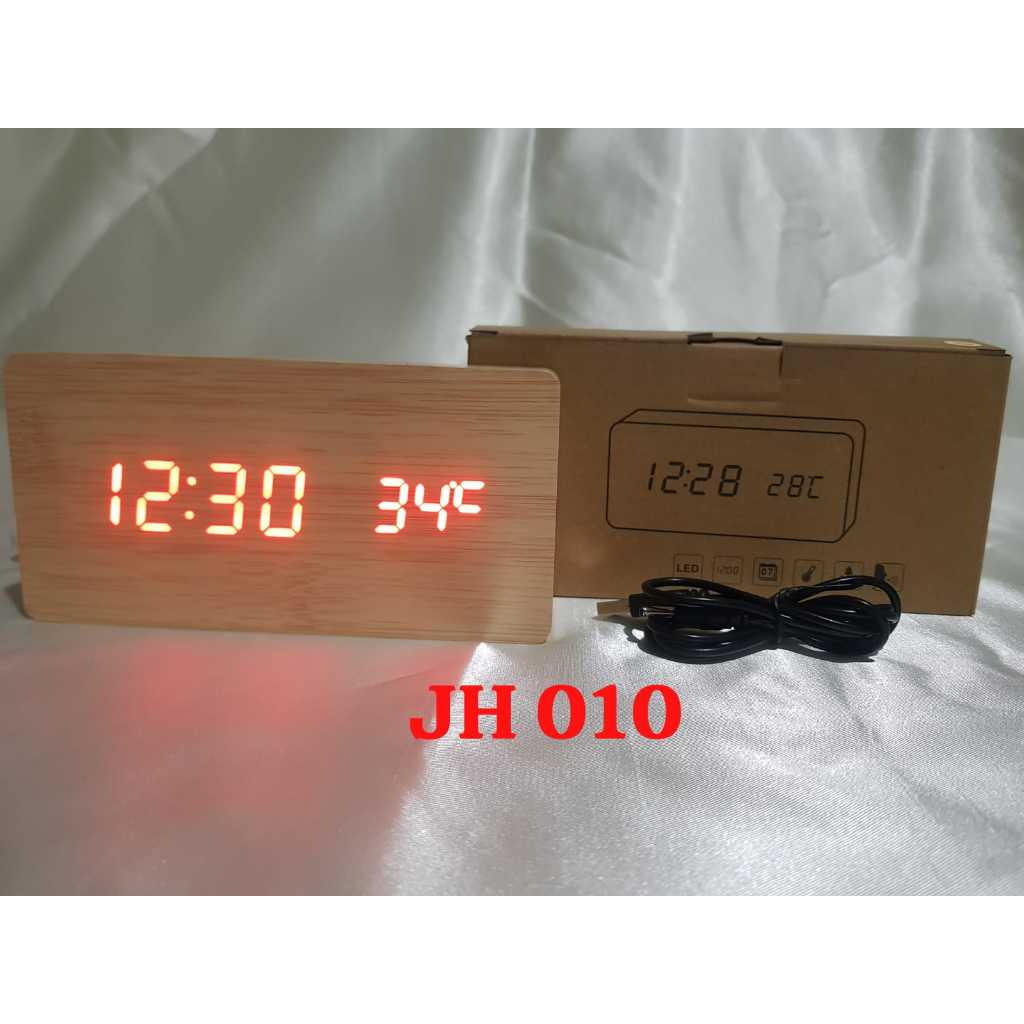 Jual Jam Meja Kayu LED I JH 010 I Jam Astethic Digital I Jam Meja Alarm ...