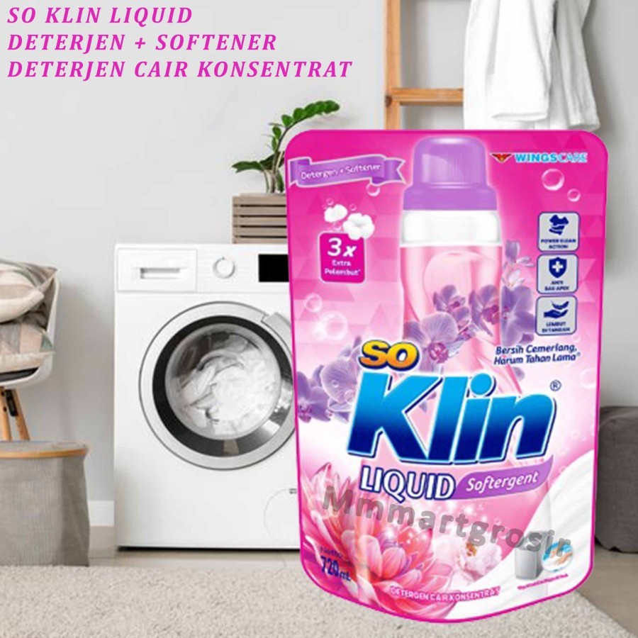 Jual Soklin Liquid Softergent / Deterjen Cair Konsentrat / Power Clean Action / 700ML | Shopee ...
