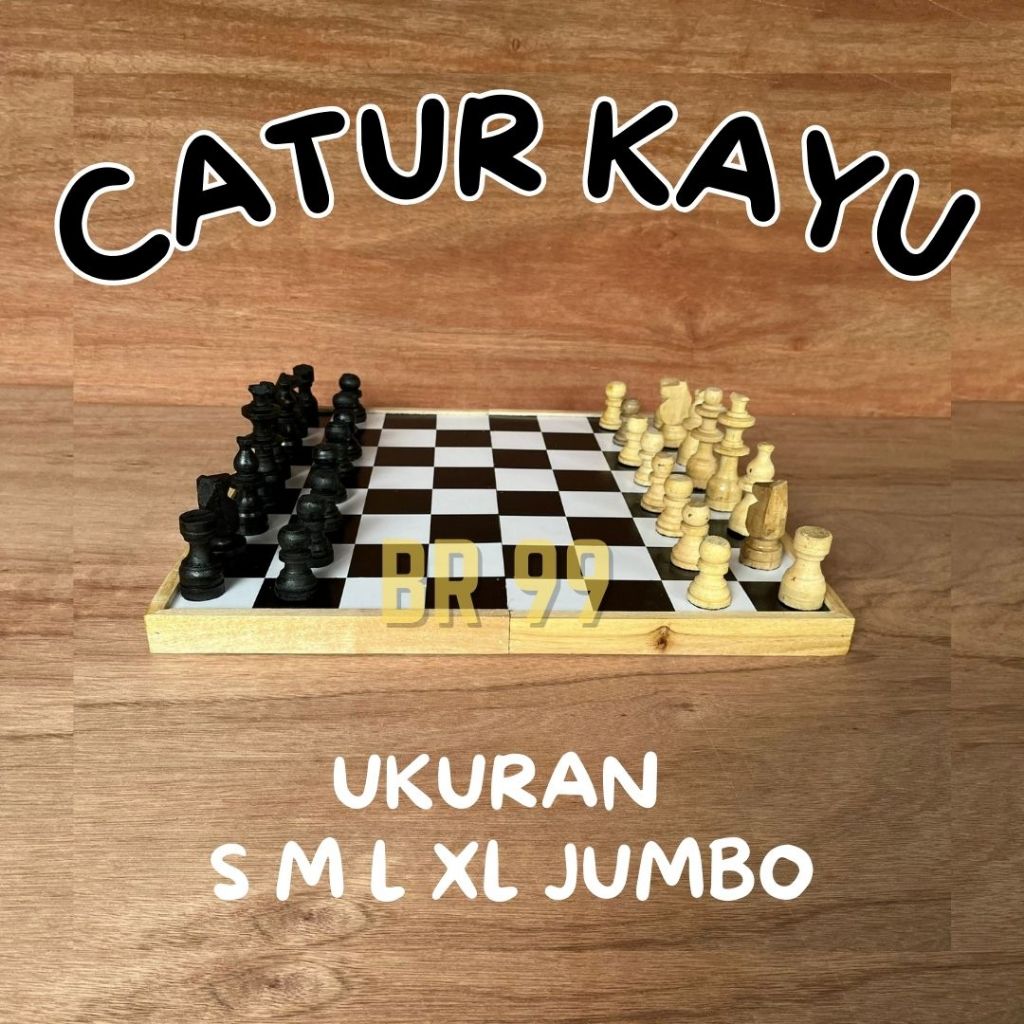 Jual Papan Catur Bidak Kayu | Wooden Chess Board Game – Ukuran S,M,L,XL ...