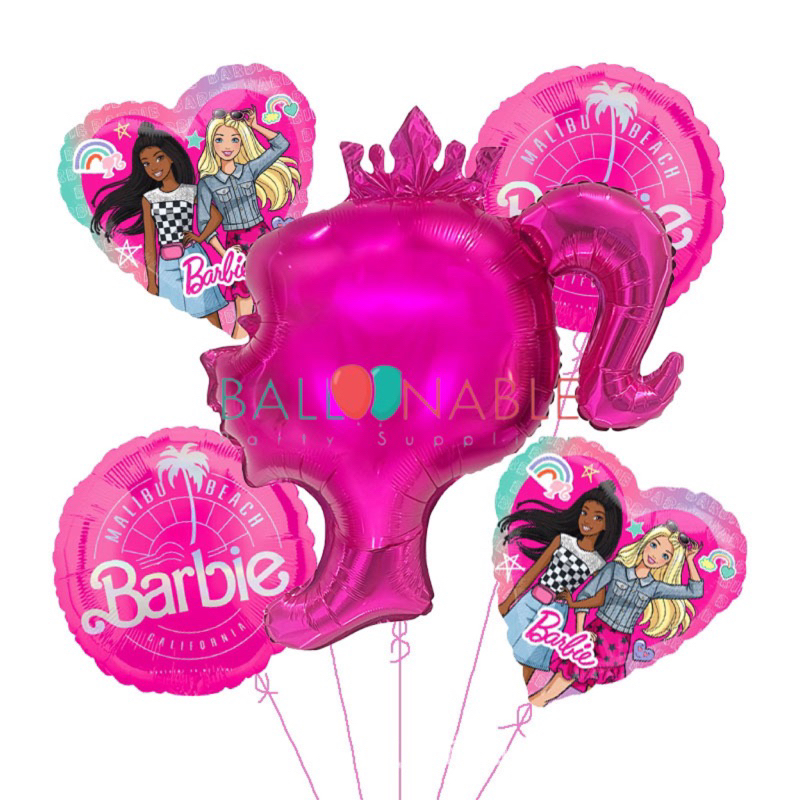 Jual Paket Dekorasi Balon Angka Pink Tua Tema Barbie (PD228) | Shopee ...