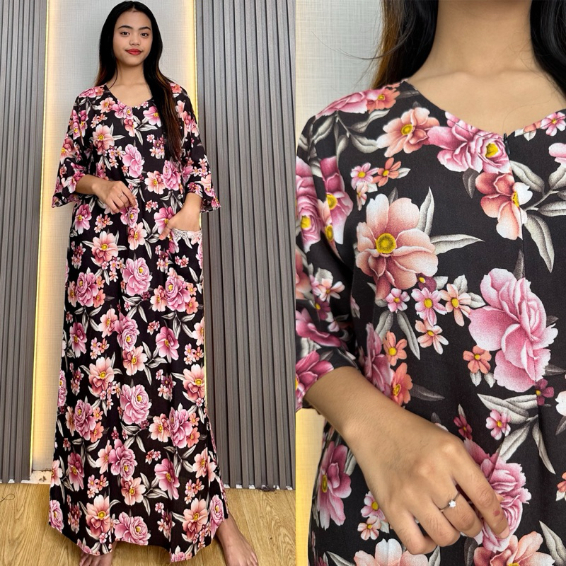 Jual daster TK rayon busui Ld 120 /tangan 7/8 / daster panjang jumbo busui/homedress/semata kaki ...