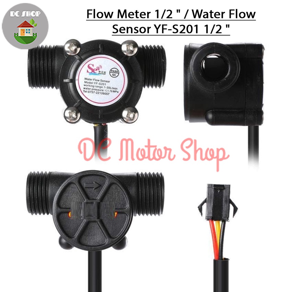 Jual Harga Diskon Flow Sea Meter 1/2 " / Water Flow Sensor YF-S201 1/2 ...