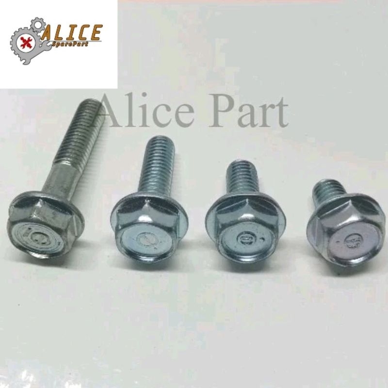 Jual BAUT 10 M6X10 M6X15 M6X20 M6X30 ORI FLANGE TOPI PANJANG 1cm 1,5cm 2cm 3cm | Shopee Indonesia