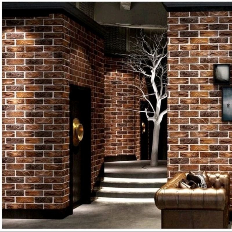 Jual Wallpaper Dinding Bata Sticker Dinding Bata Coklat Wallsticker ...