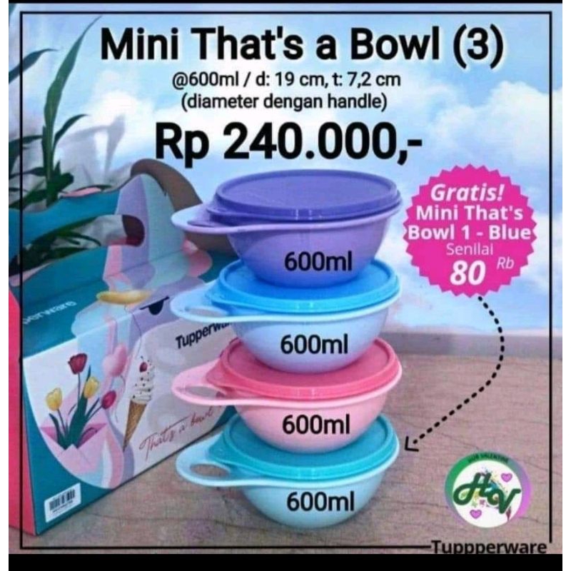 Jual that bowl 600 ml tupperware(1pcs) | Shopee Indonesia