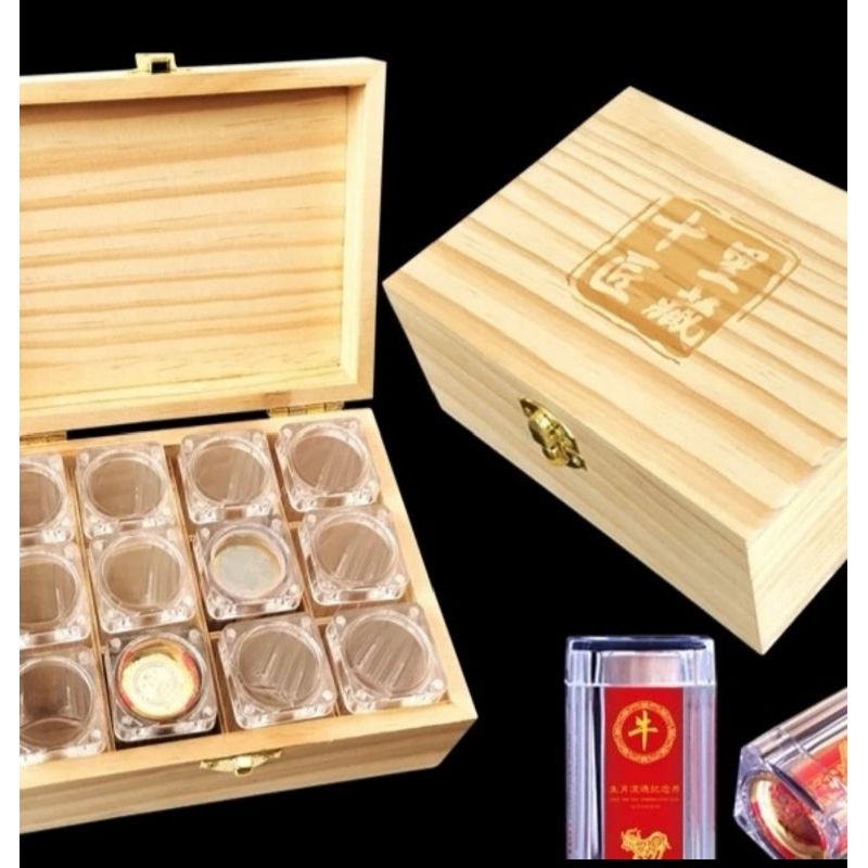 Jual Box kayu 12 kapsul koin roll 27 mm | Shopee Indonesia