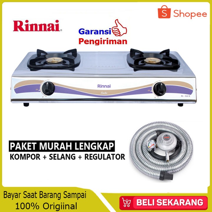 Jual KOMPOR RINNAI 2 TUNGKU STAINLES RI522E RI 522 E / RI 522E ...