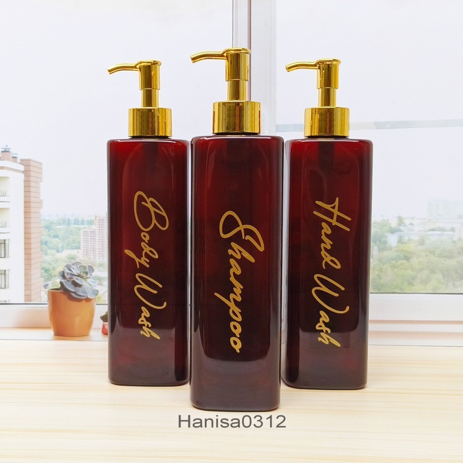 Jual Botol Sabun Cair Refill 500ml Estetik Minimalis Kotak Warna Coklat ...