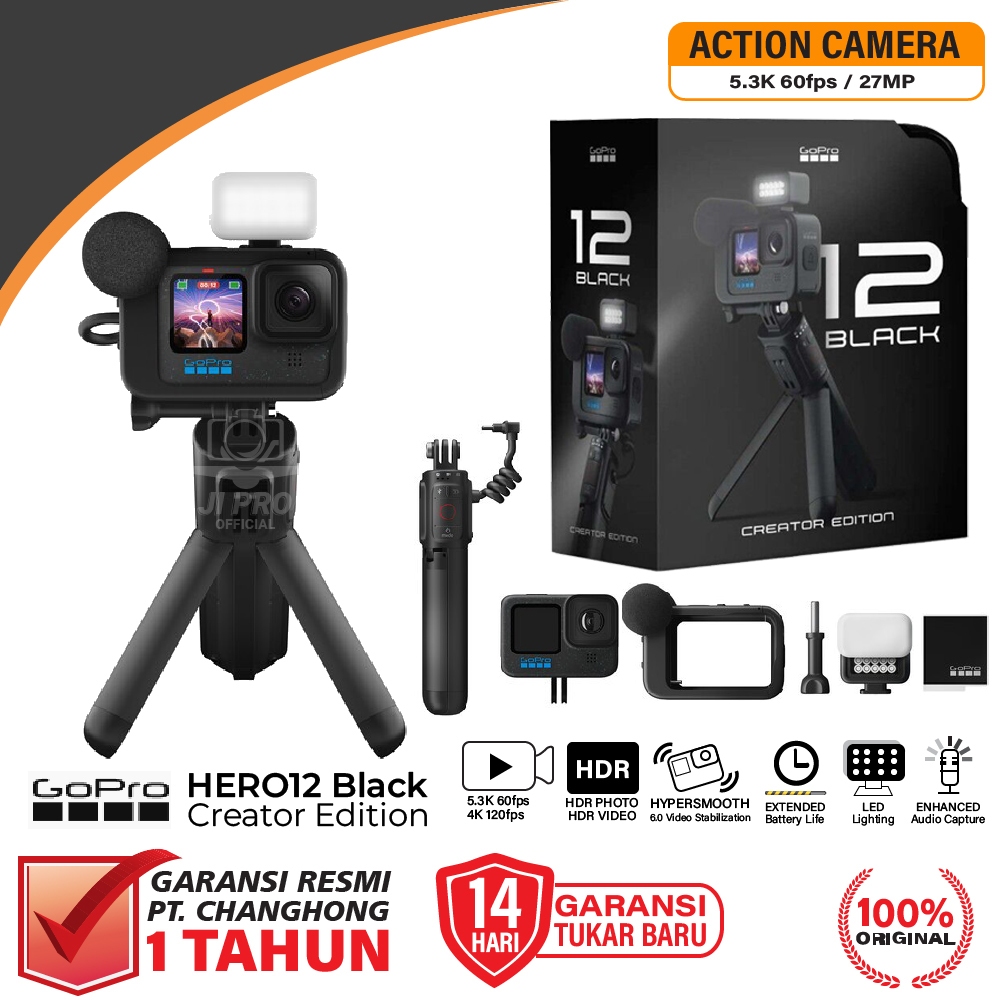 Jual GoPro Hero 12 Black Creator Edition Action Camera Go Pro Hero12 Resmi | Shopee Indonesia