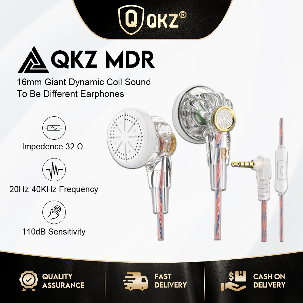 Jual QKZ MDR Flat Head Earbuds Dynamic HIFI In Ear Earphone 3.5mm Wired ...
