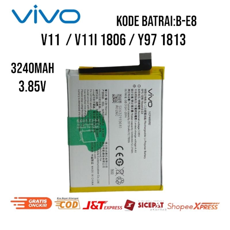 Jual Baterai VIVO B-E8 / Y97 / V11 / BE8 / B E8 battery batre bat ...
