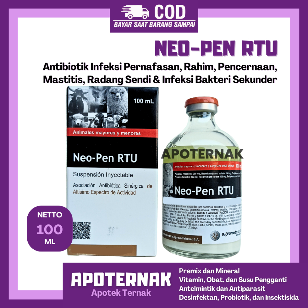 Jual NEO PEN RTU 100 mL Neo-Pen | Antibiotik Hewan Obat Infeksi Saluran ...