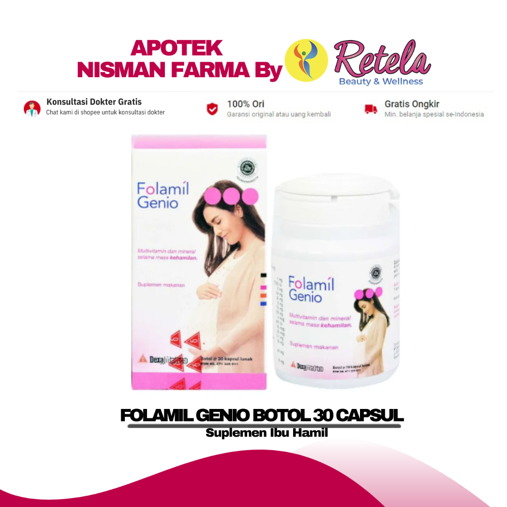 Jual FOLAMIL GENIO 30 CAPSUL / SUPLEMEN IBU HAMIL | Shopee Indonesia