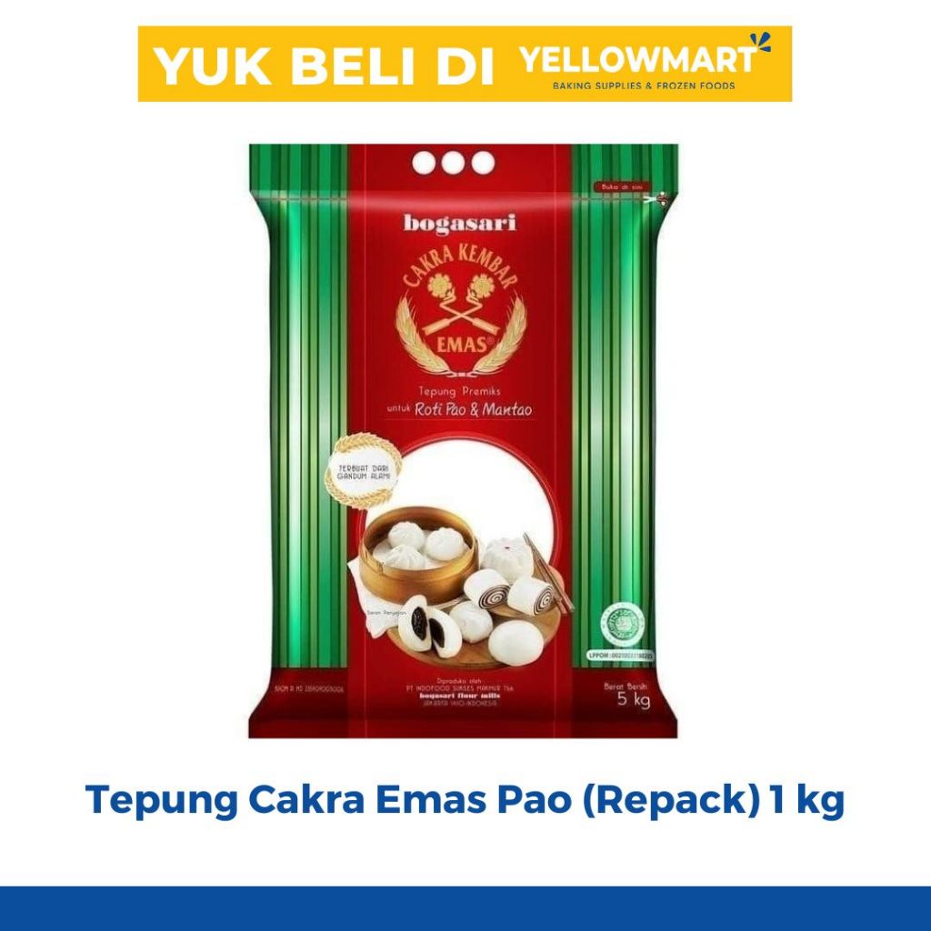 Jual Tepung Cakra Emas Pao (Repack) 1 kg | Shopee Indonesia