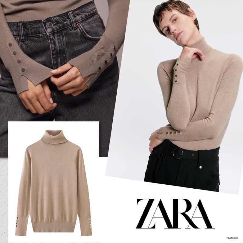 Jual ZARA KNIT TURTLE GOLD BUTTON | Shopee Indonesia