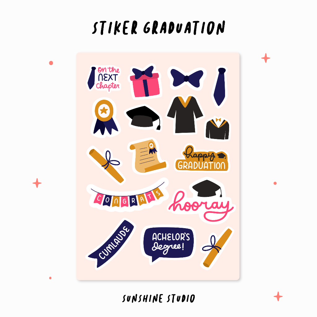 Jual [Sunshine] Stiker Graduation Kelulusan | Stiker Muslimah Aesthetic ...