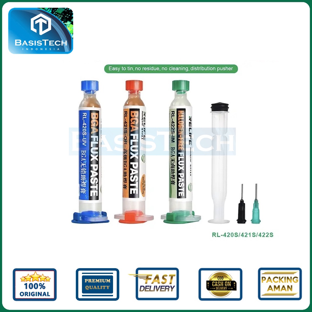 Jual FLUX PASTA SOLDER BGA LEAD FREE HALOGEN FREE RELIFE RL-420S RL ...