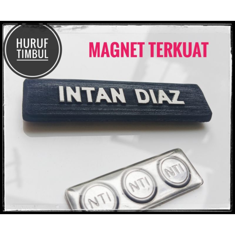Jual Name Tag Huruf Timbul dengan Magnet Terkuat by NTI | Shopee Indonesia