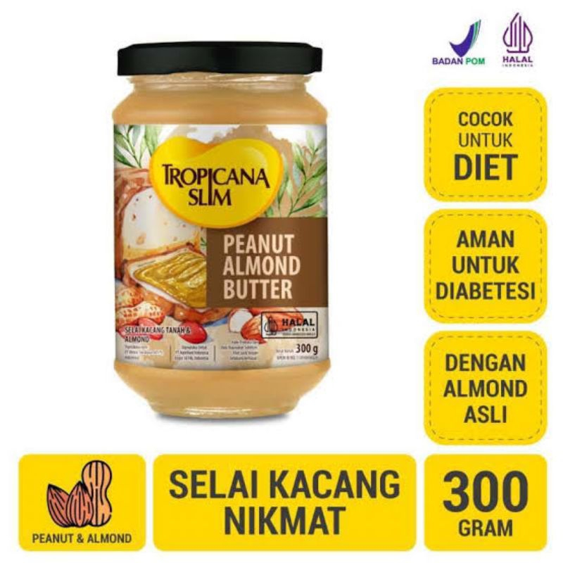 Jual Selai tropicana slim peanut almond butter spread 300gr |selai oles ...