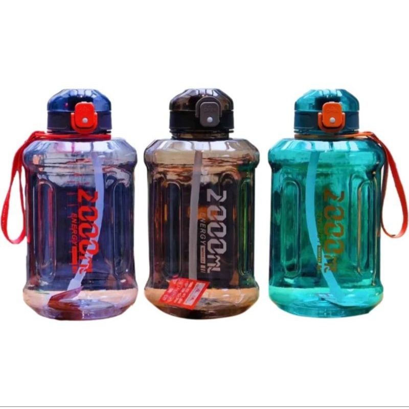 Jual BOTOL MINUM GYM VIRAL MODEL GALON 2,2L - BOTOL MINUM GRADASI 2200ML JUMBO | Shopee Indonesia