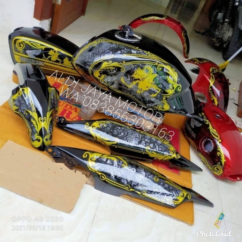 Jual Tangki mp primus body Megapro Primus tutup ninja full batik ...