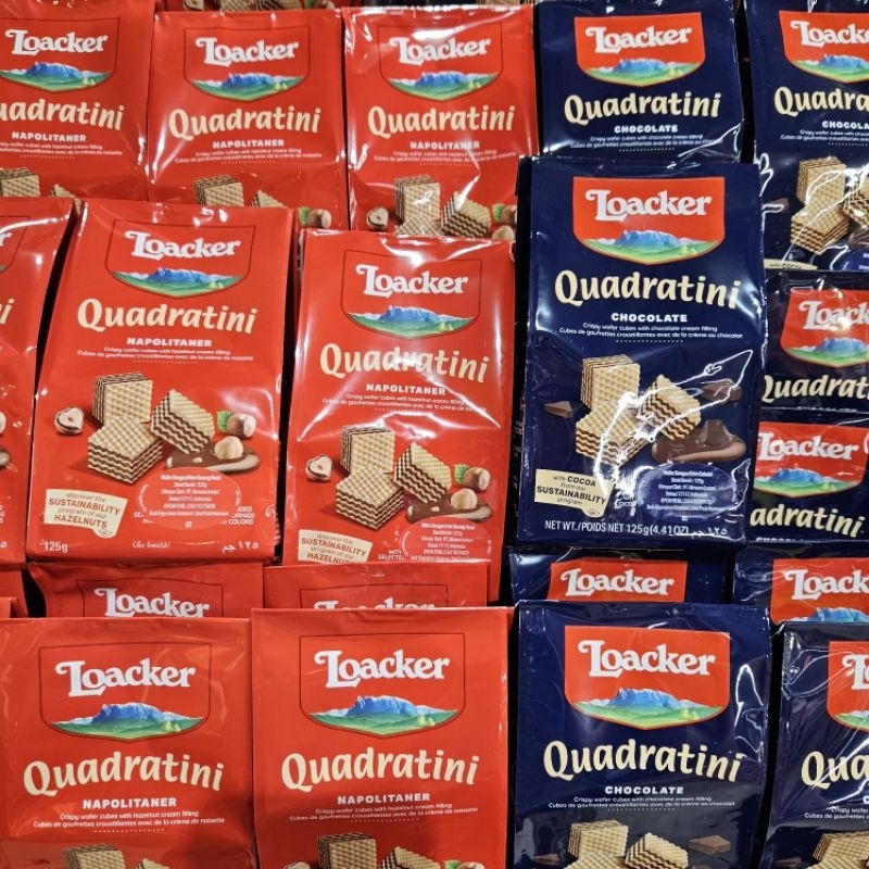 Jual Loacker Wafer Quadratini Chocolate Napolitaner Hazelnut Vanilla ...