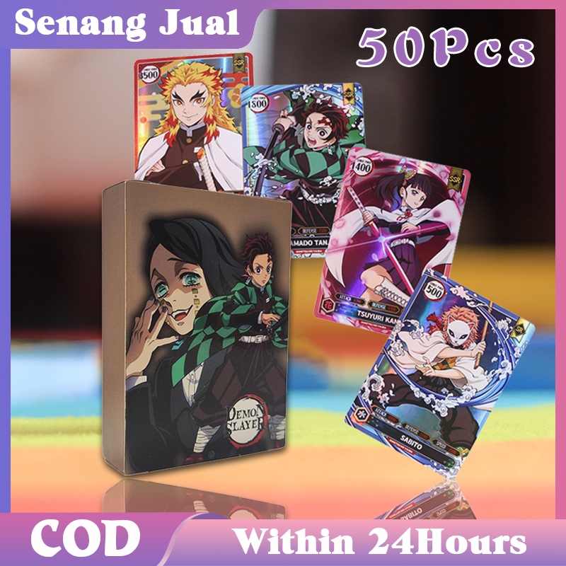 Jual 50Pcs Kartu Anime Demon Slayer Trading Card Kartu Demon Slayer 1 ...