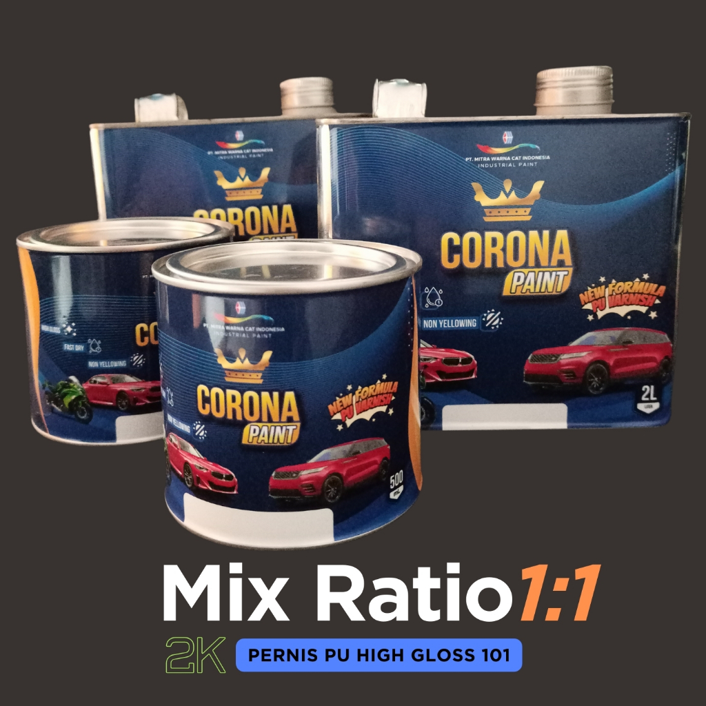 Jual Corona PU Pernis Clear High Gloss 101 Isi : 5 Liter Set (Komponen ...