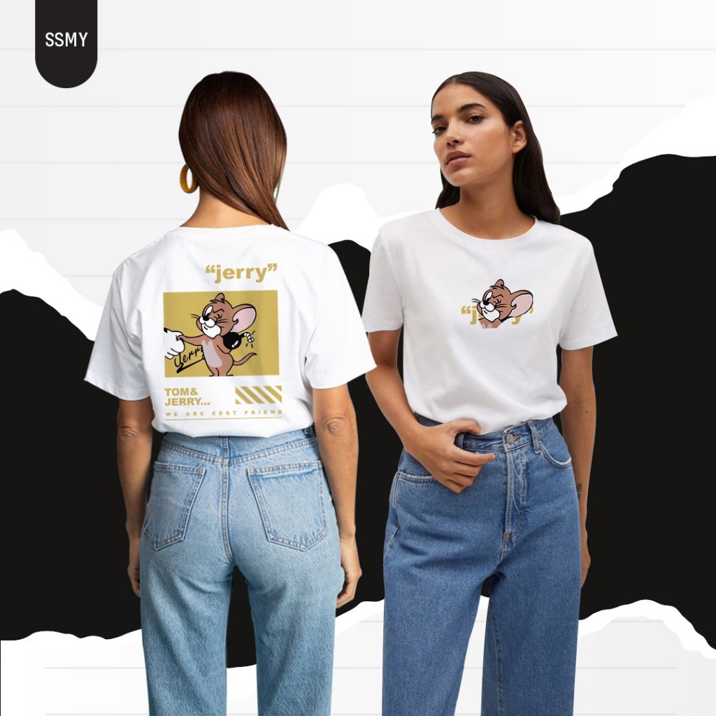 Jual Ssmy DT236 Tom & Jerry Kaos Oversize Sablon Couple Cute Kartun ...