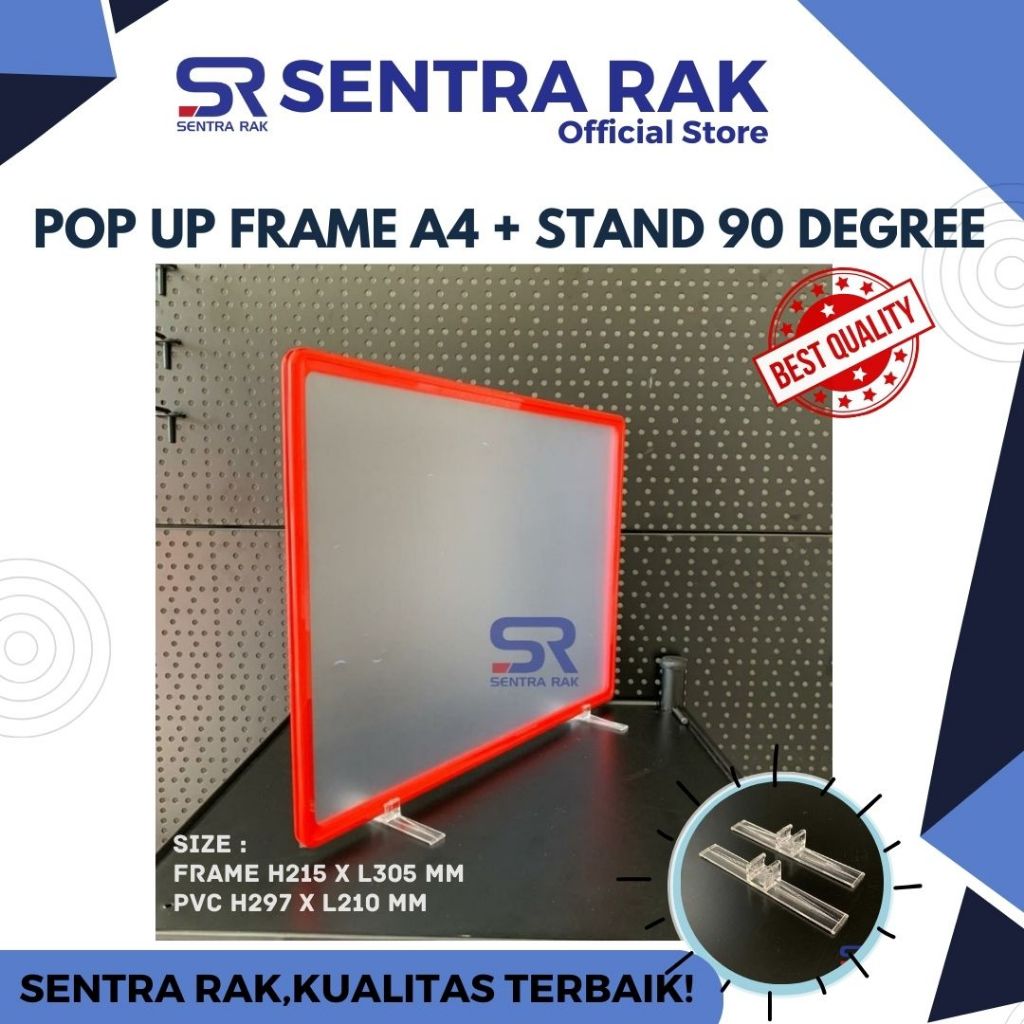 Jual Frame Promosi A4 + Stand Frame 90 degree - Clear | Shopee Indonesia