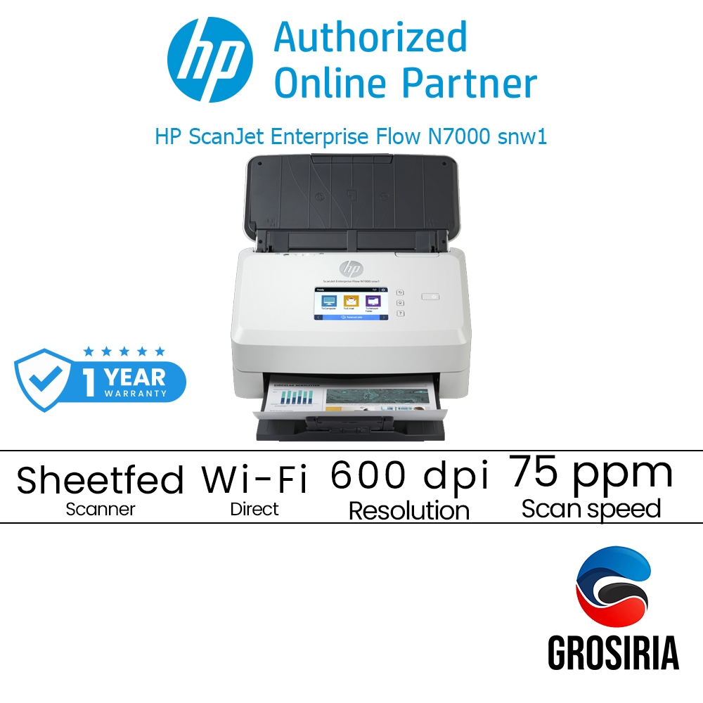 Jual HP Scanner Enterprise Flow N7000 SNW1 Scanjet Sheet Feed 75 ppm ...